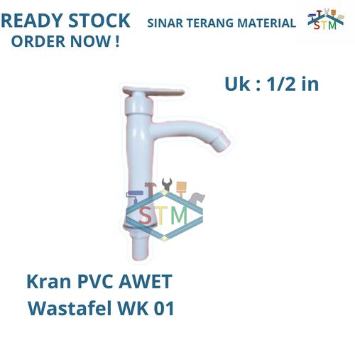Jual Kran Air PVC Wastafel AWET WK 01 1/2 in / Kran Wastafel Awet ...