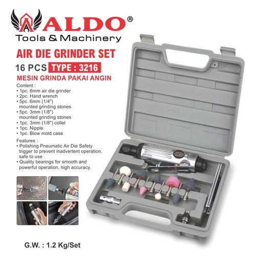 Jual AIR DIE GRINDER SET 16 PCS 3216 / MESIN GRINDA PAKAI ANGIN / TUNER ...