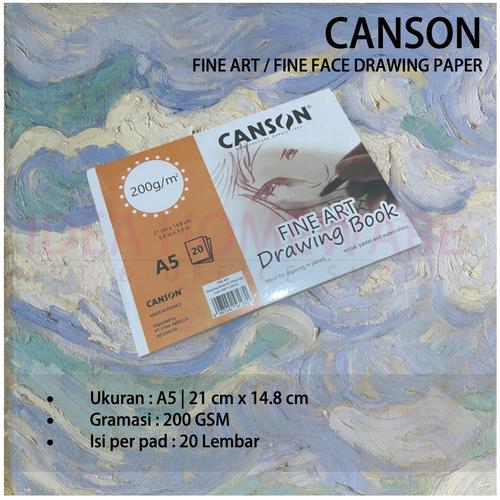 Jual Drawing Book Fine Art Canson Fine Face 200 gsm A5 20 Lembar Kertas ...