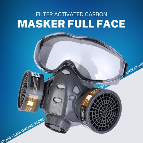 Jual Masker Gas Respirator Full Face dengan Filter Karbon Aktif -Masker ...