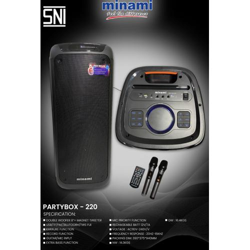 Jual MINAMI PB220 Party Box Double Woofer 8 Inch Speaker Portable ...