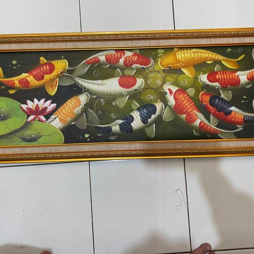 Jual LUKISAN IKAN KOI UK 90X30 - a, include frame - Kab. Bandung ...