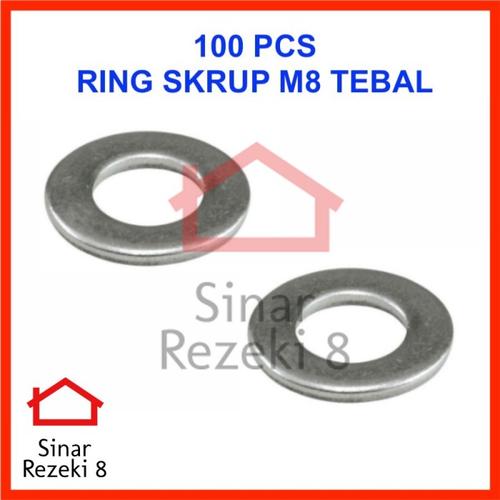 Jual 50 PIECES Ring Plat Skrup M8 Tebal / Besi Baut Screw M Washer ...