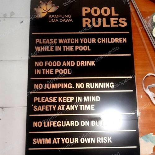 Jual papan120 aturan kolam rule pool sign board - Kota Surabaya ...