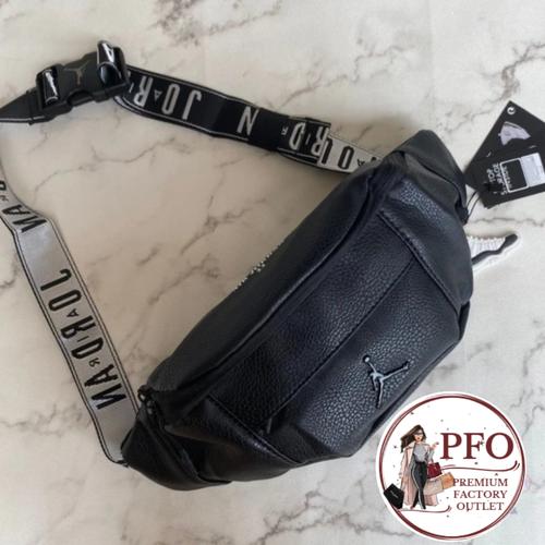 Jual Tas Nike Air Jordan Belt Bag - Waistbag Logo Leather Black Tas ...