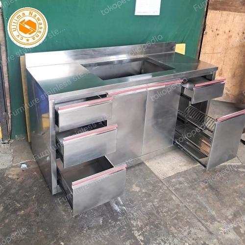 Jual Meja cuci piring kabinet stainles 62x165x84 Dp4jt pesanan pk eri ...
