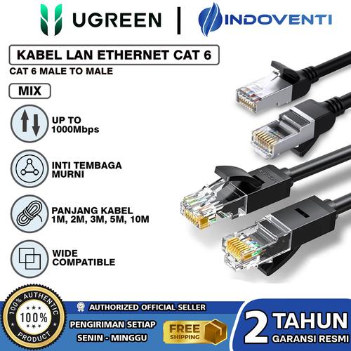 Jual UGREEN Kabel Ethernet / Internet Modem LAN RJ45 CAT 6 Flat Gigabit ...