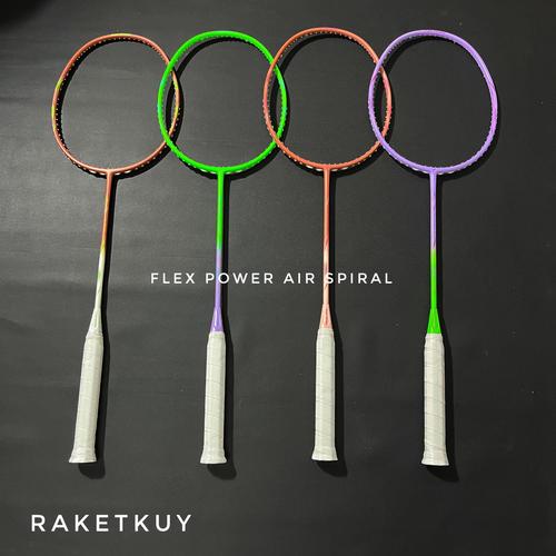 Jual Raket Badminton Flex Power Air Spiral Original 36 LBS - Hijau ungu ...