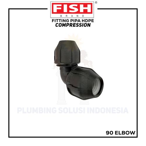 Jual Fish Fitting Pipa HDPE Compression Elbow 90 / Knee 2 Inch / 63 mm ...