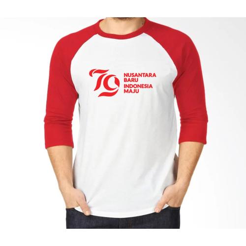 Jual Kaos Tshirt Baju REGLAN RAGLAN NUSANTARA BARU 79 TAHUN LENGAN 3/4 ...