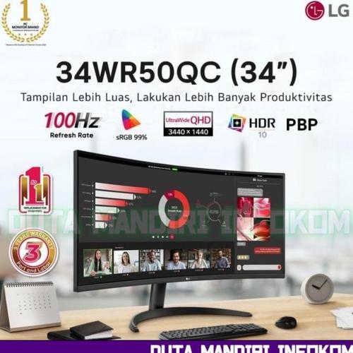 Jual Lg 34Wr50Qc B 34" Inch Curved - Ultrawide Qhd Ips Srgb Freesync ...