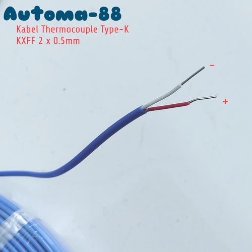 Jual Kabel Thermocouple type K KX 1M wire 2 x 0.5 mm 1 meter Biru ...