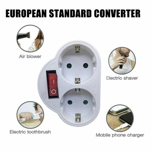 Jual Steker Listrik 2 Lubang Socket Converter EU 16A 250V with Switch ...