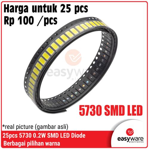 Promo 25x LED SMD 5730 0.2W Merah/Hijau/Biru/Kuning/Putih/Oranye/Putih Hangat 5730 0.2 W SMD LED ...