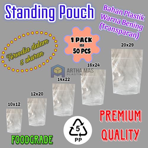 Jual Standing Pouch Plastik / Plastik Klip Berdiri isi 50 pcs - 10x17 ...