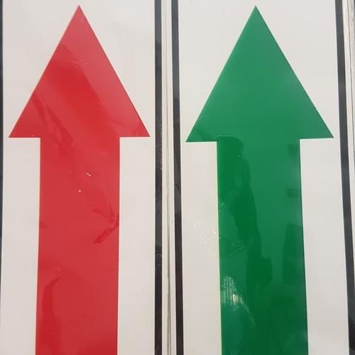 Jual Sign Sticker Rambu Anak Panah Hijau Dan Merah ukuran 10 x 30 cm ...