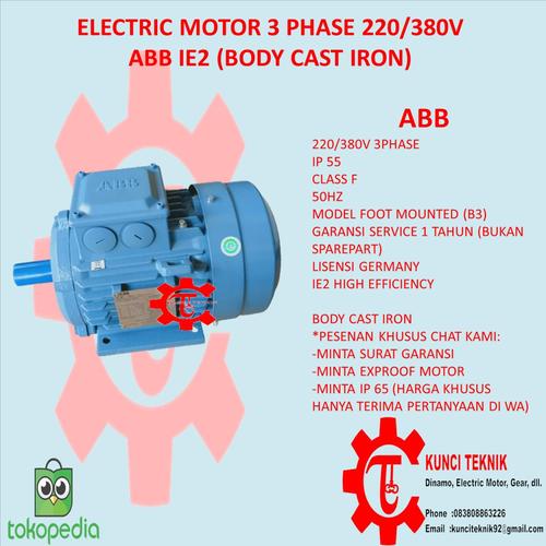 Jual 1HP 0.75KW 3Phase 4Pole Elektro Motor/dinamo/Motor Induksi B3 IE1 380v - IE2, IP 55 - Kota ...