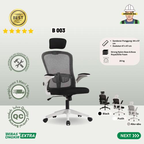 Promo KURSI KANTOR/KURSI KERJA/KURSI JARING HIDROLIK/KURSI STAFF - B003 - Ambil di Gudang ...