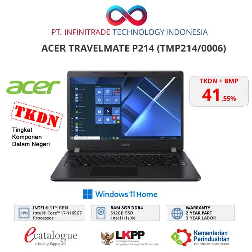 Jual TKDN LAPTOP ACER TRAVELMATE P214 (TMP214/0006) i7-1165G7 8GB 512GB INTEL WINDOWS 11 - Kota ...