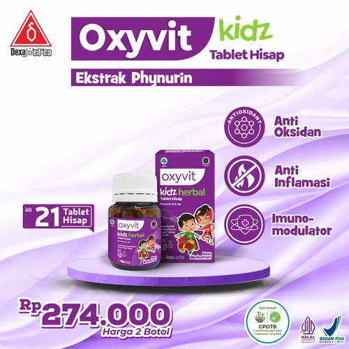 Jual 2 Box Oxyvit Kidz Herbal Tablet Hisap Menjaga Daya Tahan Tubuh dan ...