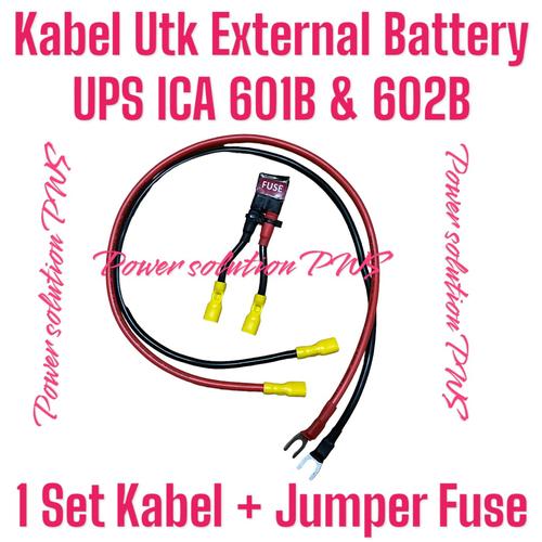Jual Kabel + Fuse untuk External Battery Ups ica 601B / 602B 24v. Kabel ...