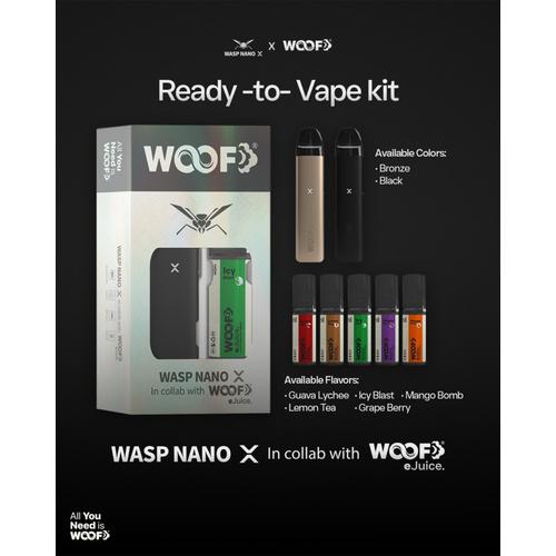 Jual Wasp Nano X Pod Kit 1000mah x Woof eJuice 15ml - brown, grape ...