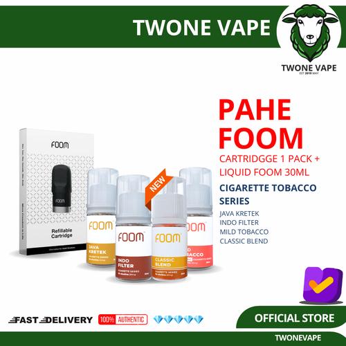 Jual PAHE Cartridge Foom X + FOOM Cigarette Tobacco Series Salt Nic ...