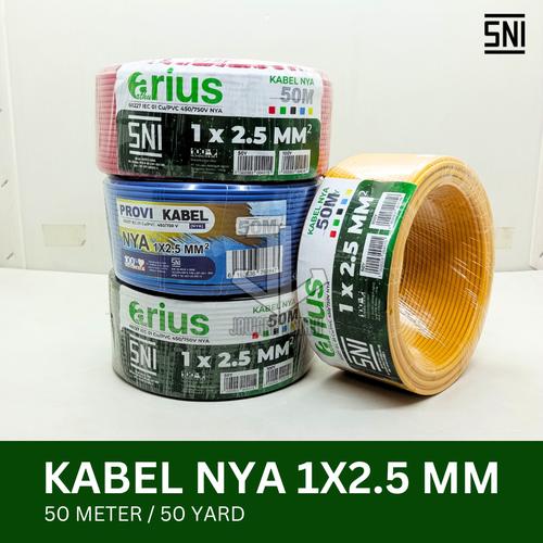 Jual NYA 1X2.5MM 50 YARD KABEL LISTRIK HITAM BIRU MERAH KUNING ROLLAN ...