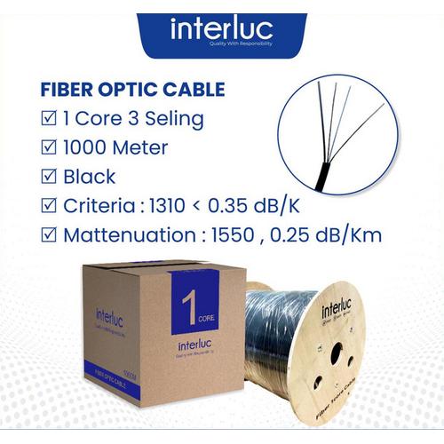 Jual Interluc FTTH Kabel FO 1 / 2 / 3 Core Fiber Optic Dropcore 3 ...
