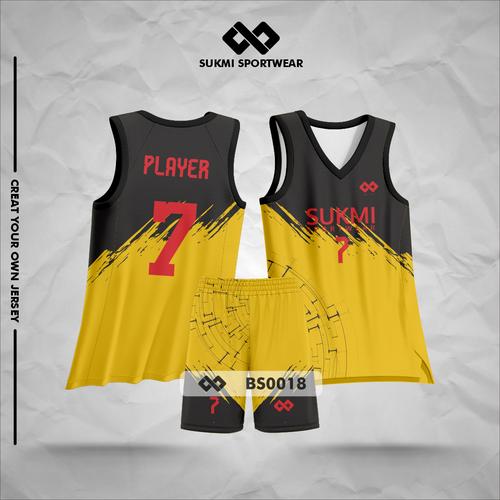 Jual JERSEY BASKET CUSTOM FULL PRINTING FREE DESAIN / TERLARIS / 018B - Setelan Basket, M - Kab ...