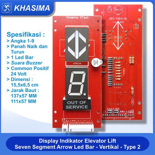 Jual Indikator Display Elevator Lift Seven Segment Arrow Led Bar - Vertikal - Type 2 - Kab ...