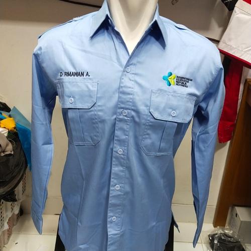 Jual Kemeja Kemenkes RI Biru Muda Kemeja Kementerian Kesehatan RI ...