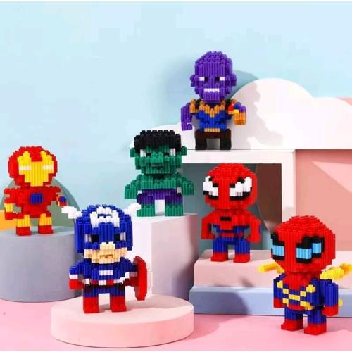 Jual Nano Blocks Mini Superheroe 3D Model, Mainan Blok Susun, Marvel ...