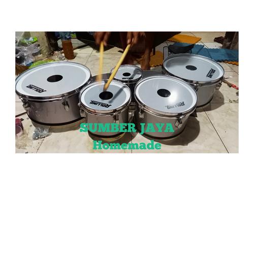 Jual drumband trio tom, quartom, quintom - head standar, harnes besi ...