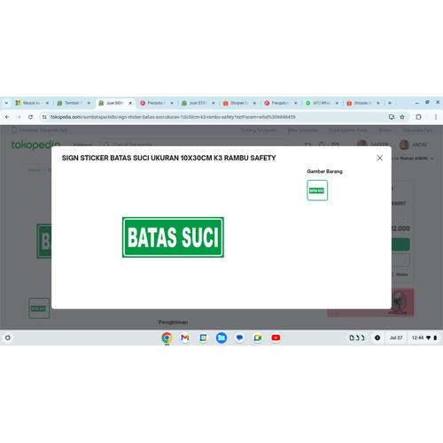 Jual SIGN STICKER BATAS SUCI UKURAN 10X30CM K3 RAMBU SAFETY/Sticker ...