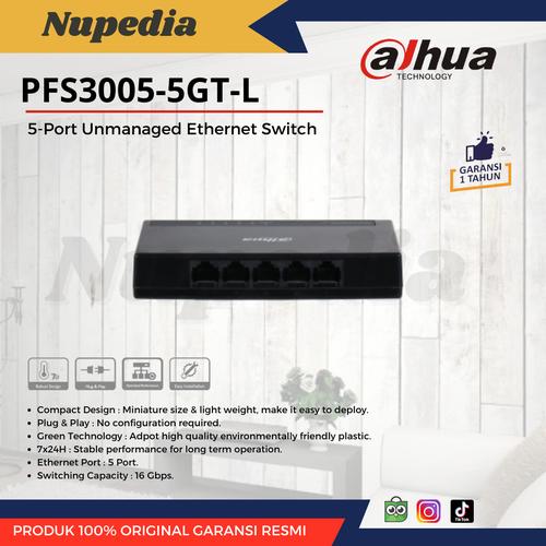 Jual DAHUA PFS3005-5GT-L 5-Port Unmanaged Ethernet Switch - Jakarta ...