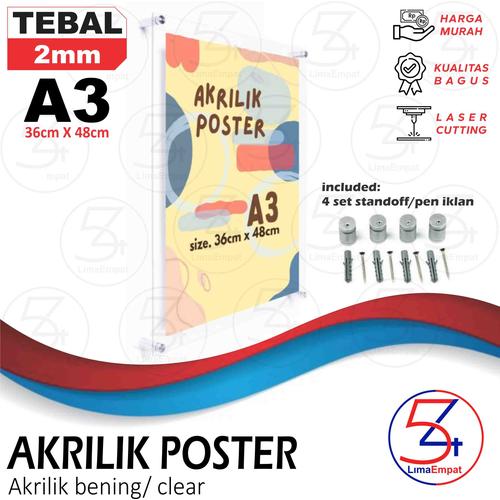 Jual Frame Bingkai Display Poster Akrilik Dinding - Ukuran A3 - SUDUT ...