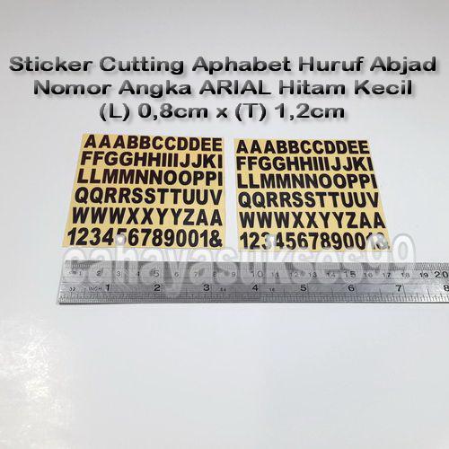 Jual Sticker Alphabet Huruf Angka Nomor Kecil Font ARIAL Hitam Stiker ...