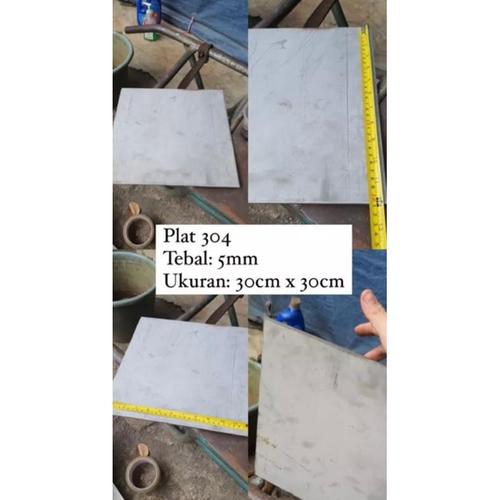 Jual Plat stainless 304 tebal: 5mm | 0.5cm | kotak persegi ukuran 30*30cm | bisa custom ukuran ...