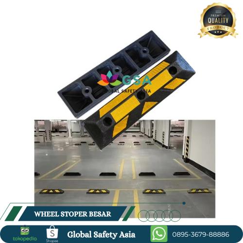 Jual STOP Wheel Car Stopper Kuning Hitam Penahan - Ganjal Ban Stopper ...