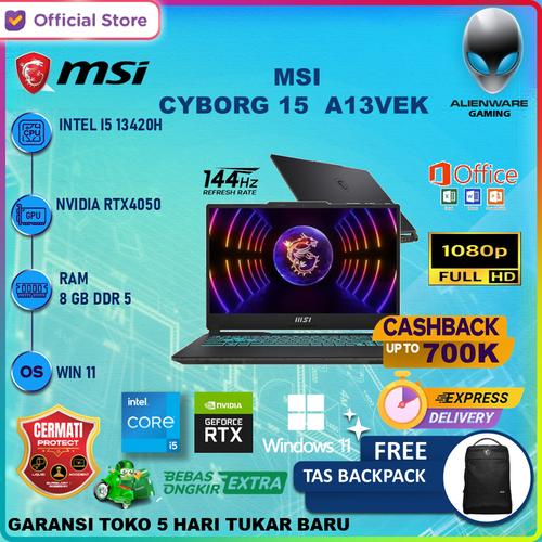 Promo MSI CYBORG 15 A13VEK CORE I5 13420H RTX4050 8GB 512GB OHS 15.6 ...