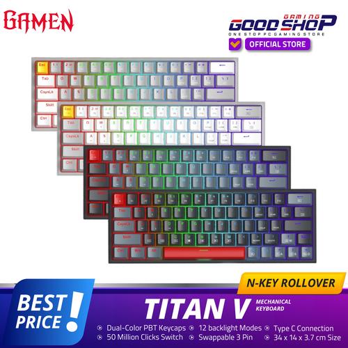 Promo GAMEN Titan V New Titan Series Keyboard Gaming Mechanical - Blue ...