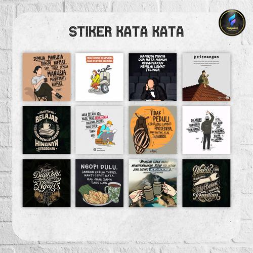 Promo Stiker kata-kata | Stiker Plesetan isi 70 pcs - 5 cm plesetan ...
