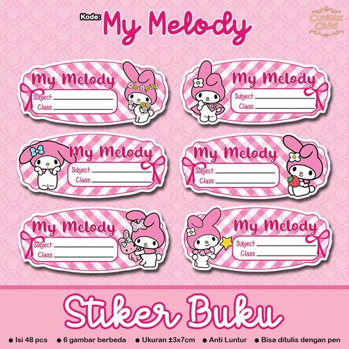 Jual 48 pcs Sticker Buku Custom Nama - My Melody - Paperbase/basic ...