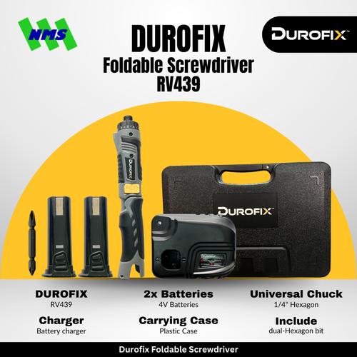 Jual Durofix RV439 Foldable Cordless Screwdriver / Bor Obeng Baterai ...