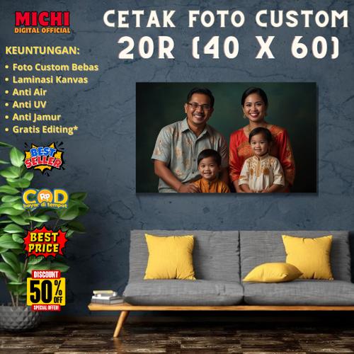 Promo CETAK FOTO CUSTOM 20R 40X60 CM + BINGKAI MDF / FRAME BLOK ANTI ...