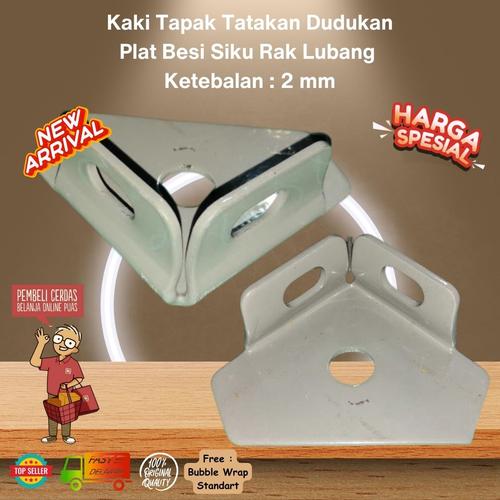 Jual IMW 2mm Plat Besi Siku Kaki Tapak Tatakan Dudukan Plate Rak Lubang ...
