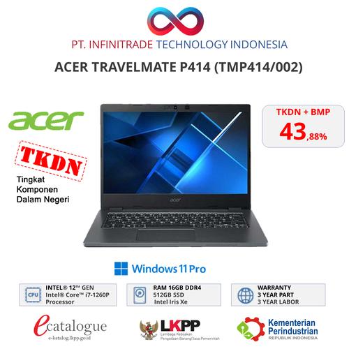 Promo TKDN LAPTOP ACER TRAVELMATE P414 (TMP414/0002) i7-1260P 16GB ...