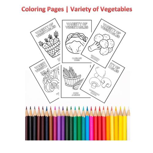 Jual MURAH ! Coloring Pages / Variety of Vegetables / Sayuran / Lembar ...