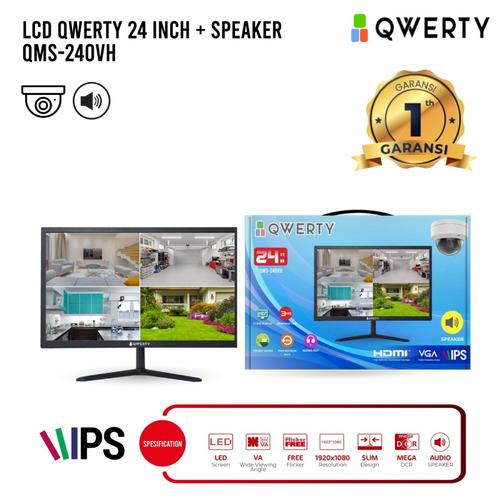 Jual MONITOR QWERTY LED QMS-240VH 24INCH + SPEAKER LCD HDMI VGA 3MS ...